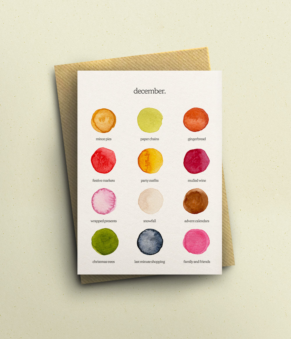 The Colours of December Card – bytillyillustration