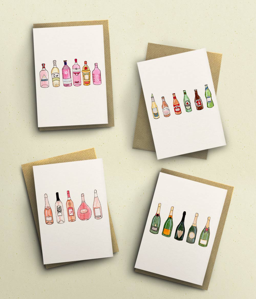 Bottle Cards Multipack – bytillyillustration